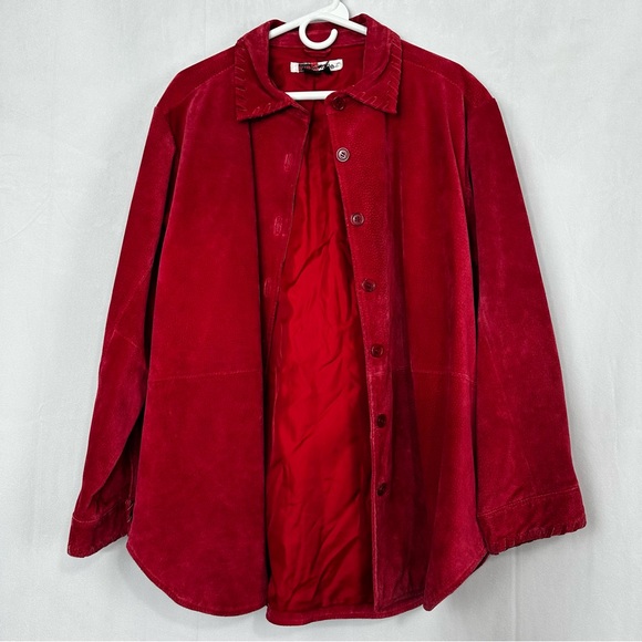 Live a Liale | Jackets & Coats | Live A Liale Leather Red Long Jacket ...